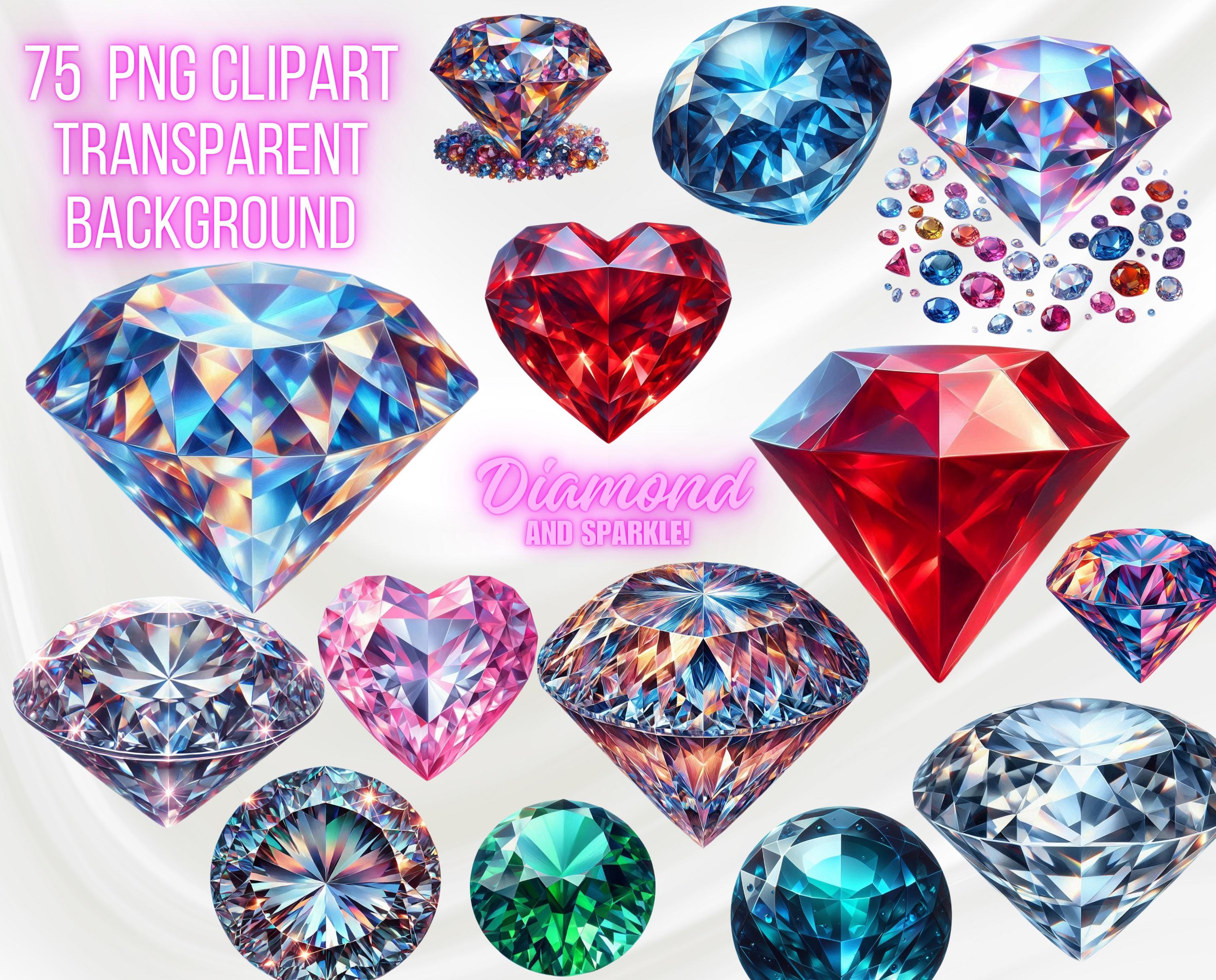 75 Diamond Cliparts PNG – Colorful Crystals & Sparkling Gems, High ...