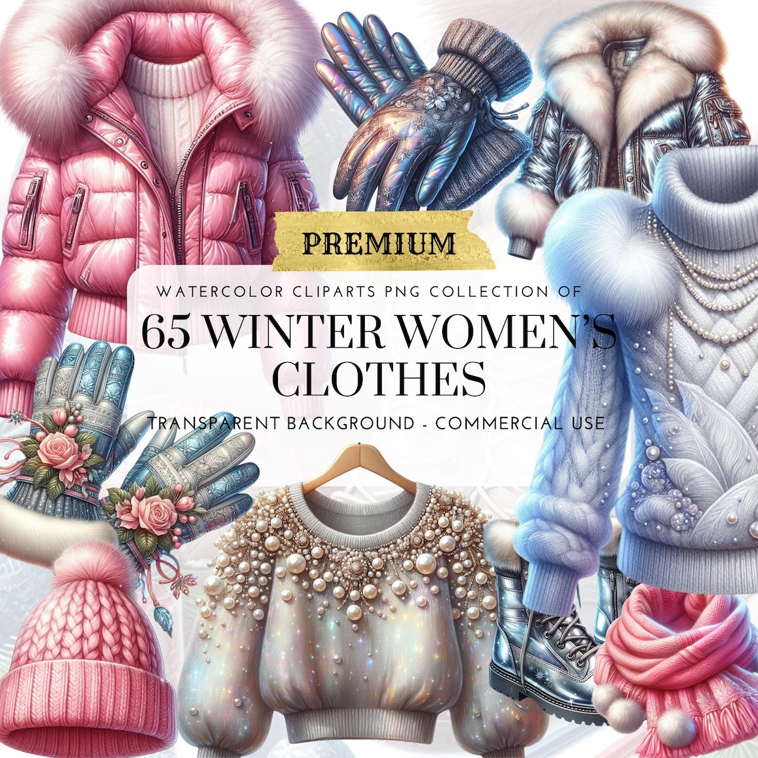 65 Women's Winter Clothes Clipart Png, Winter Clothes for Woman, Winter ...