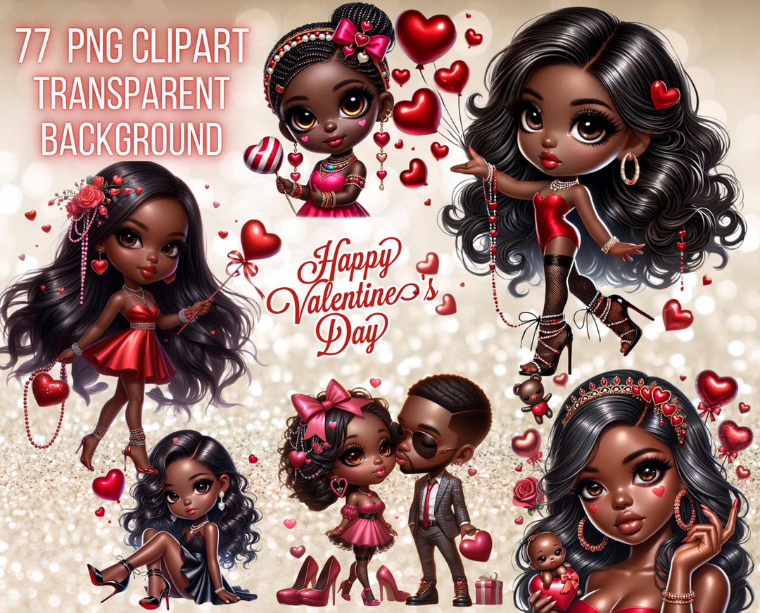 Chibi Valentine Girl & Boyfriend Art Print | Cute Couple Illustration ...