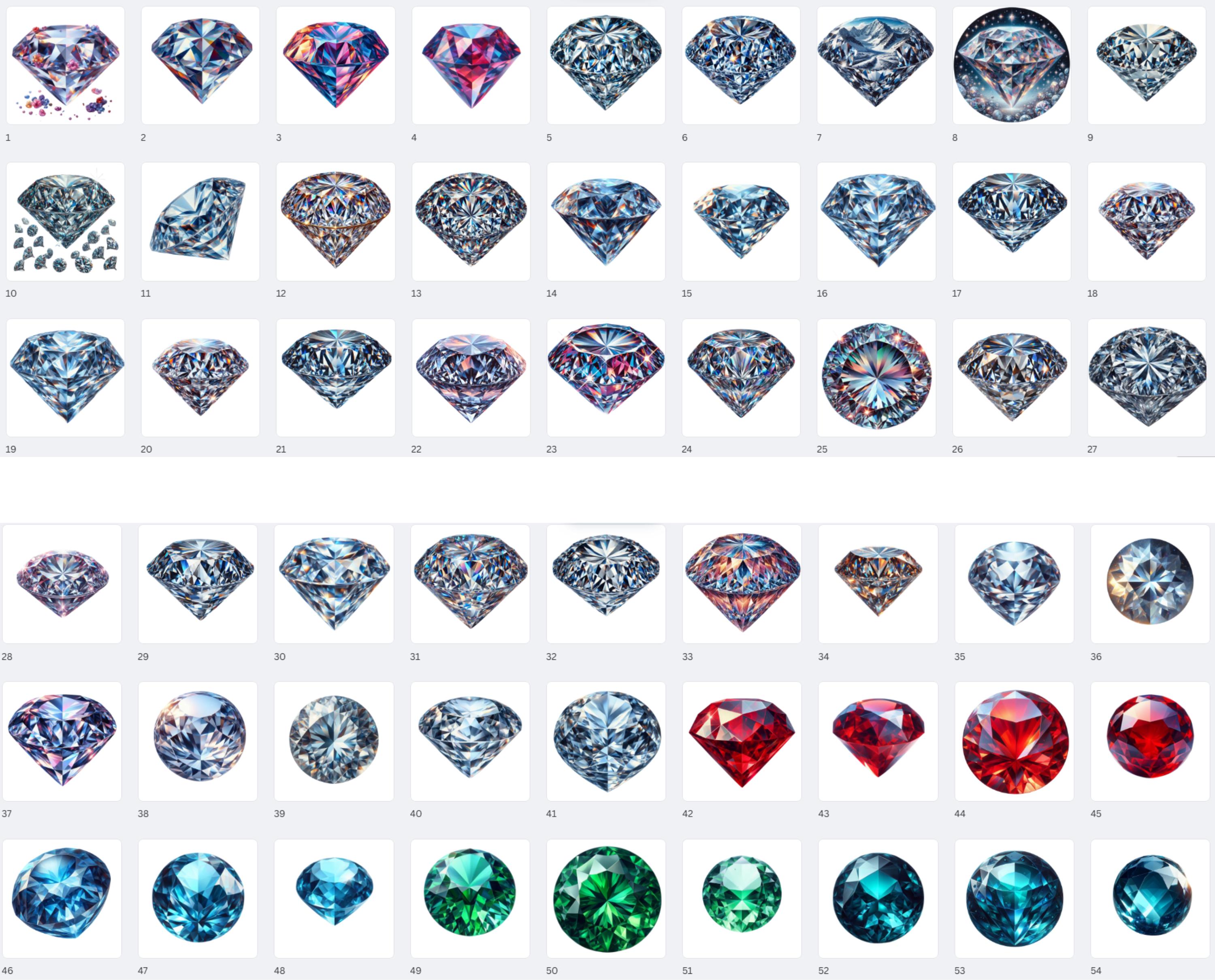 75 Diamond Cliparts PNG – Colorful Crystals & Sparkling Gems, High ...