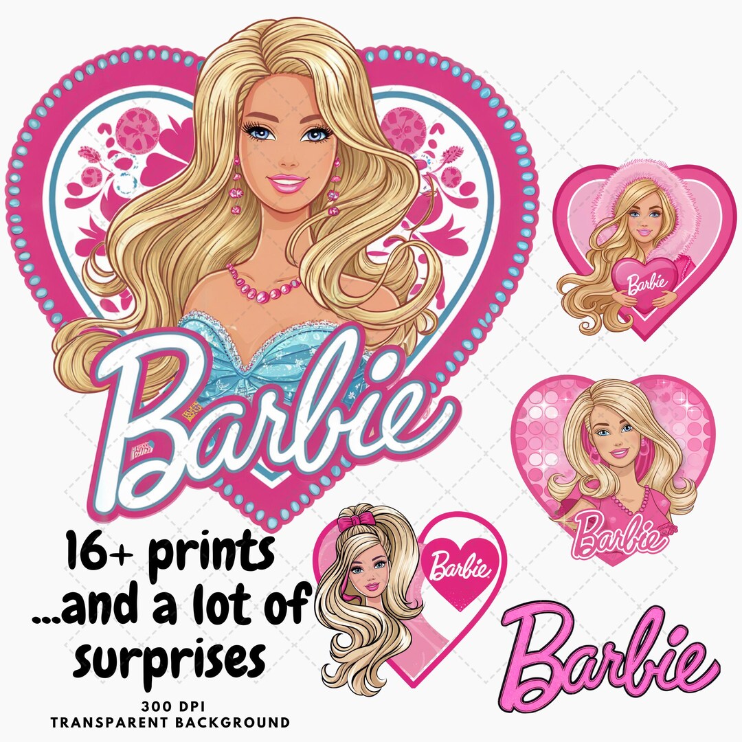 Barb PNG Printable Barb Doll Clipart, Cake Topper Stickers & More for ...
