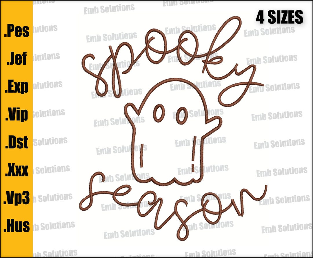 Halloween Ghost Outline Embroidery, Spooky Season Ghost Outline ...