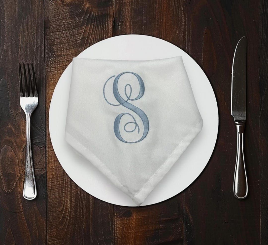 Personalized Embroidered Cloth Napkin Custom Initial Monogram Linen ...