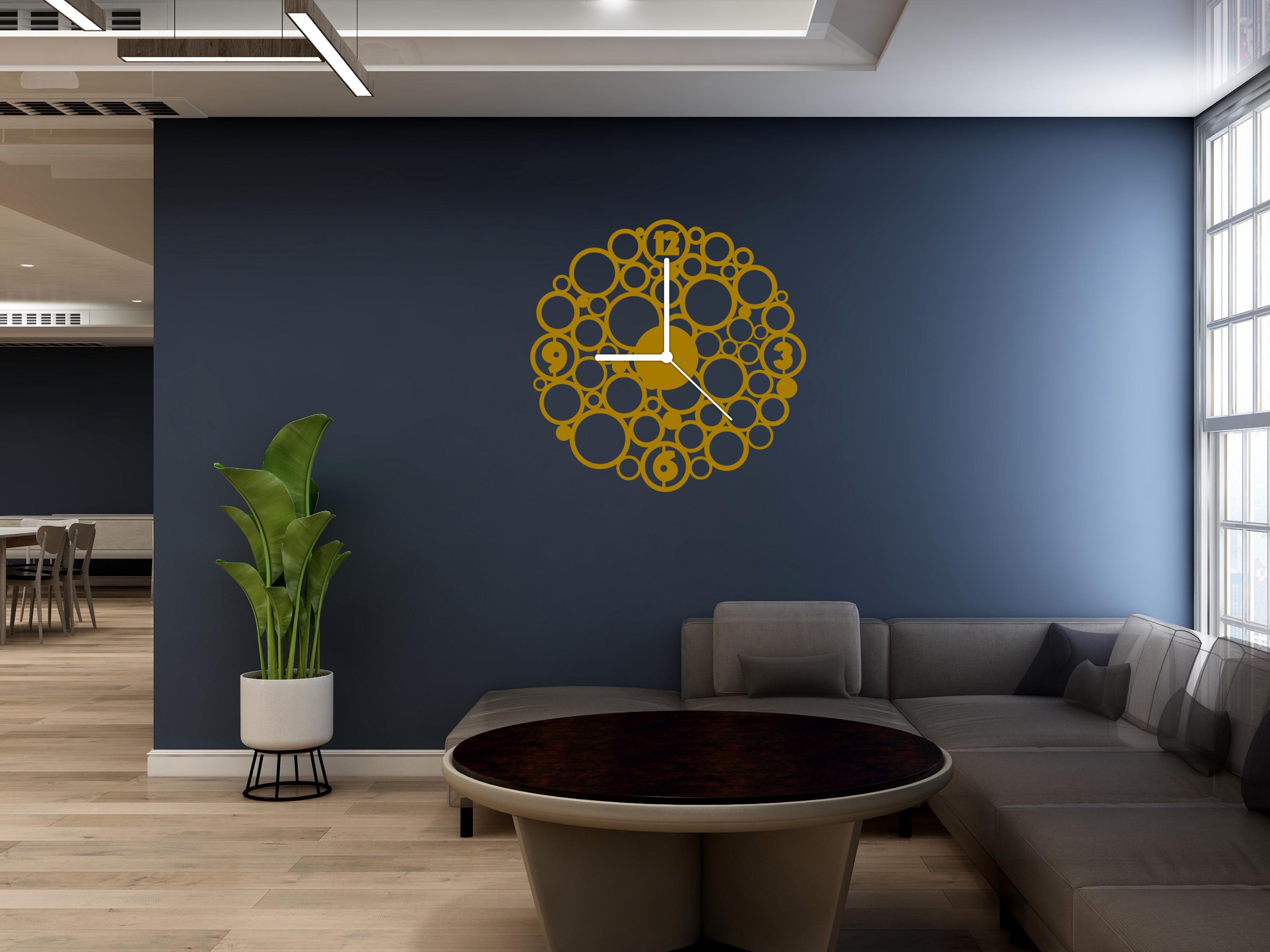 Numbered Metal Wall Clock, Circle Pattern Clock, Modern Silent Black ...