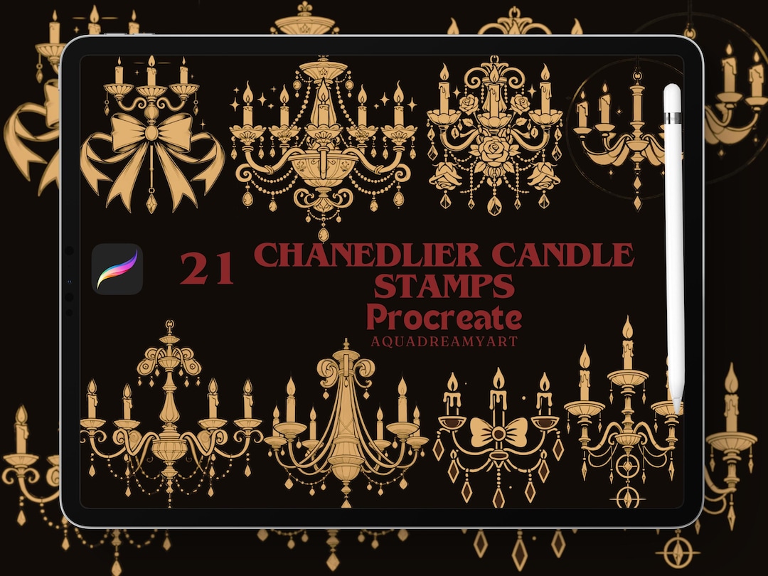 Procreate Stamp Chandelier Candle Rococo Coquette Clipart Procreate ...