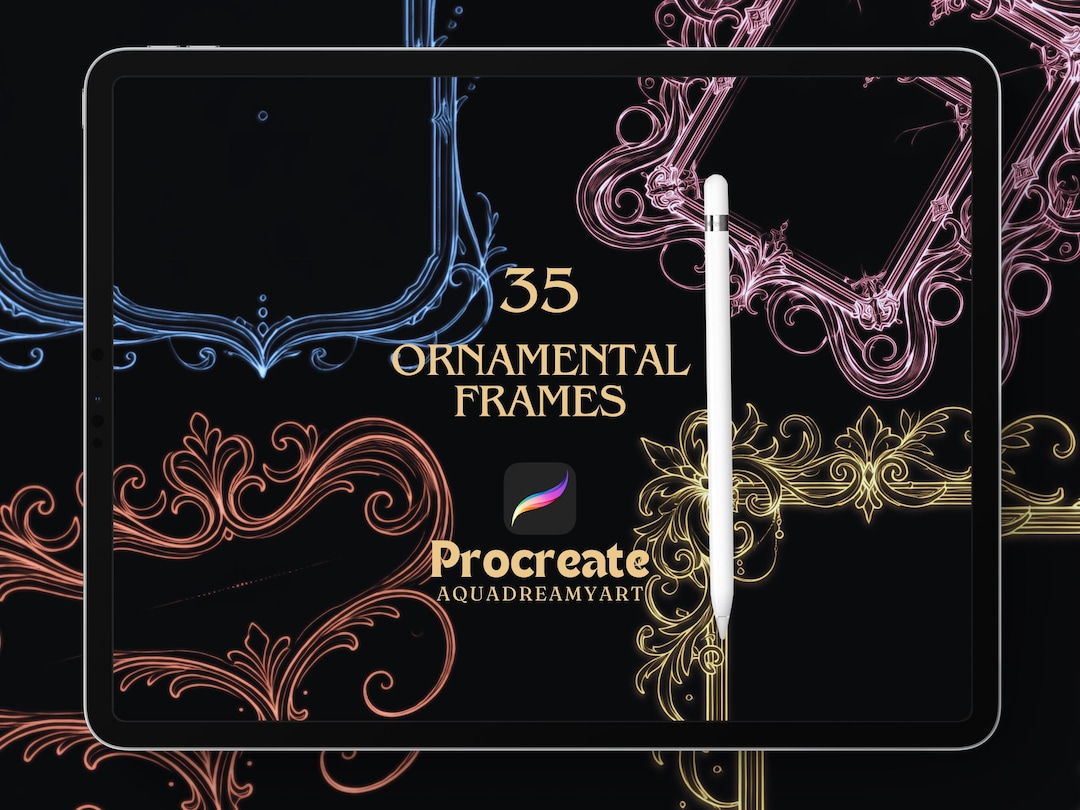 Procreate Ornamental Frames Stamps Procreate Border Brush Vintage ...