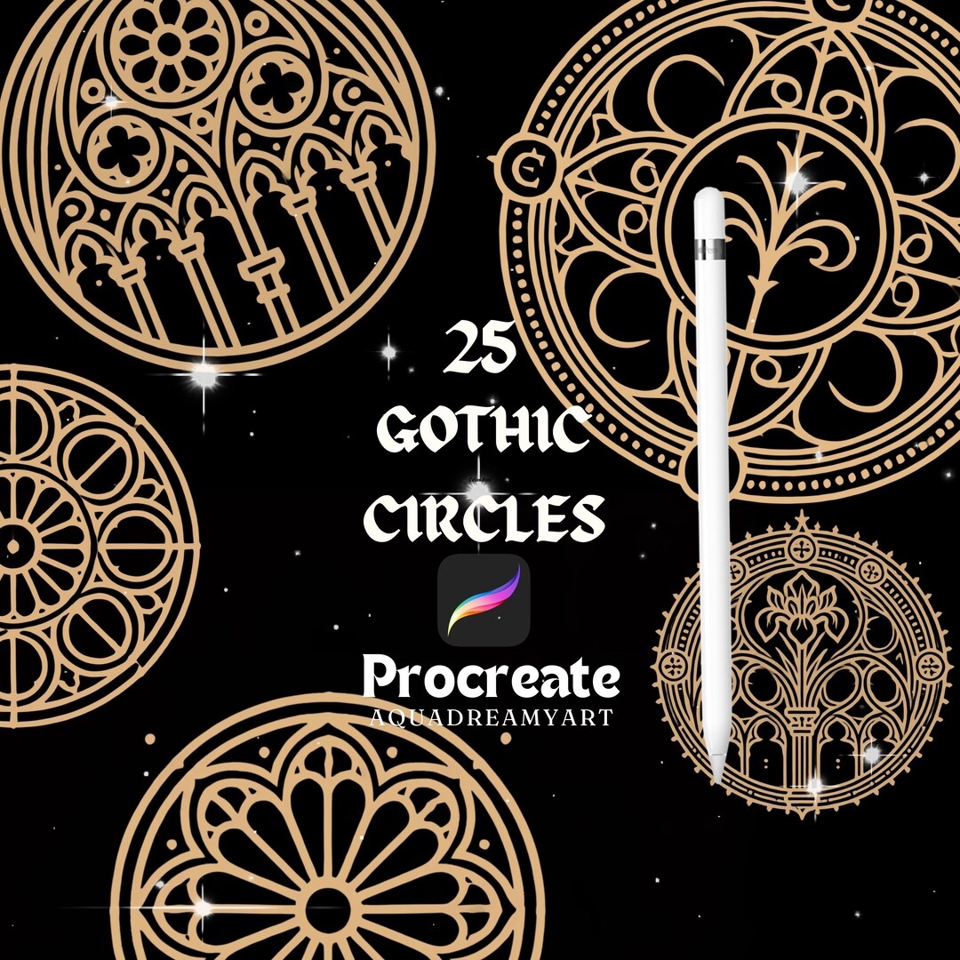 Procreate Gothic Circles Stamps Geometric Circles Gothic Architecture ...