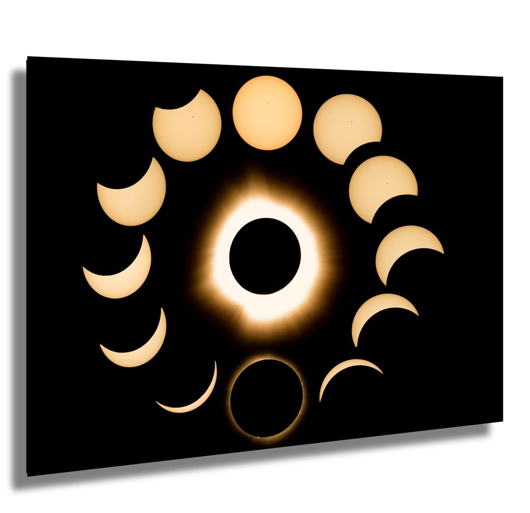 Total Solar Eclipse Stages Fine Art Photograph, Celestial Wall Art - Etsy
