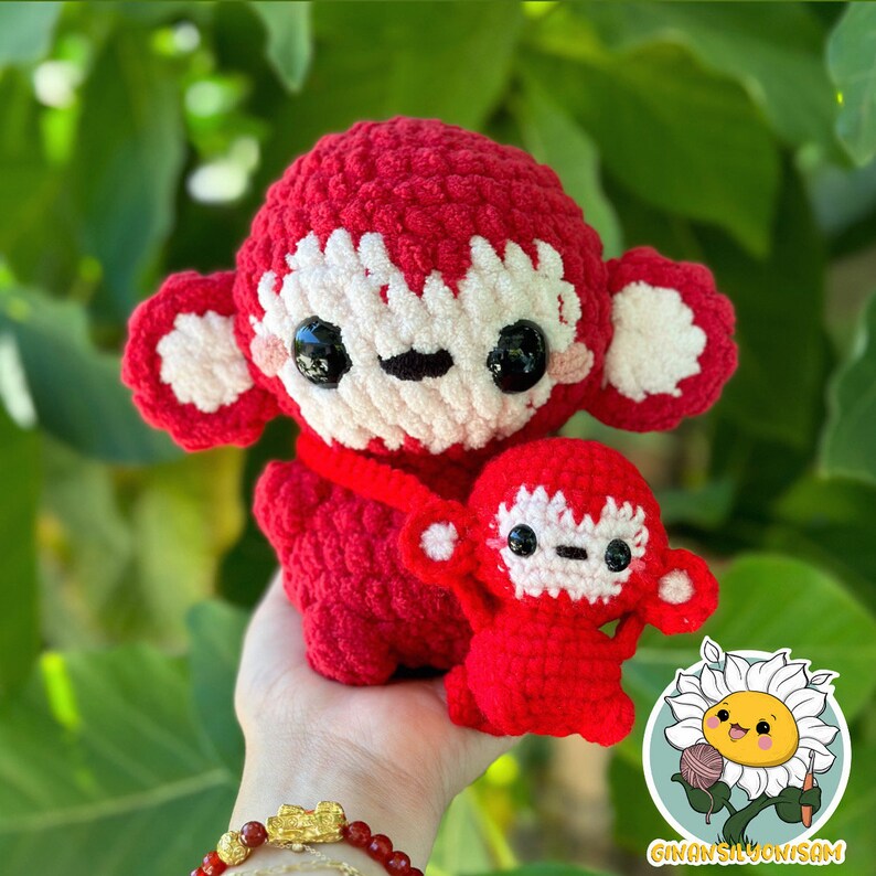 2-in-1 Amigurumi Monkey Pattern, Crochet Monkey, PDF Pattern, Mango the ...