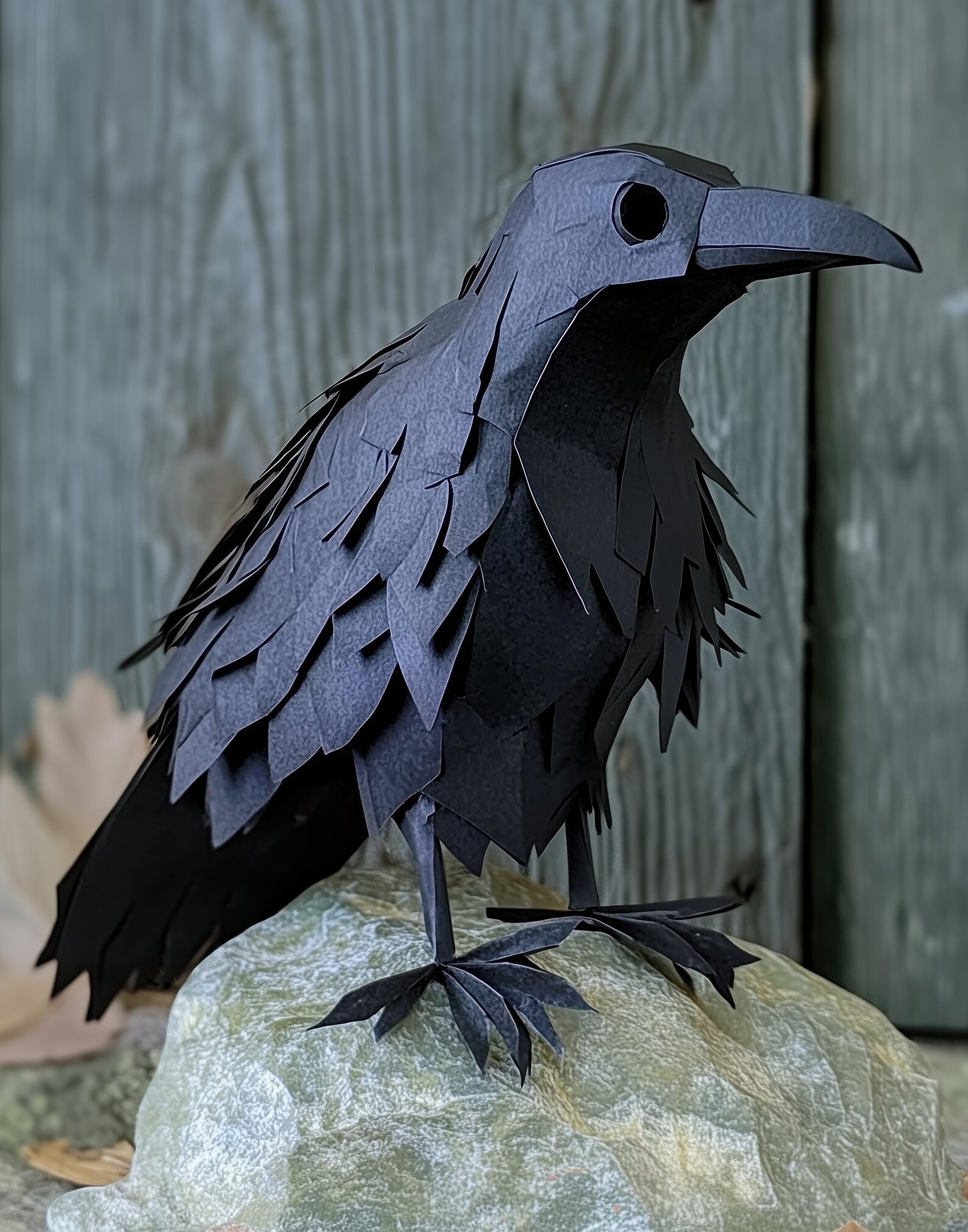 Cardboard Papercraft Raven Corvid Art Print - Etsy