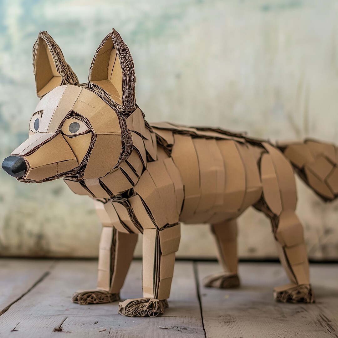 Cardboard Papercraft German Shepherd Art Print - Etsy
