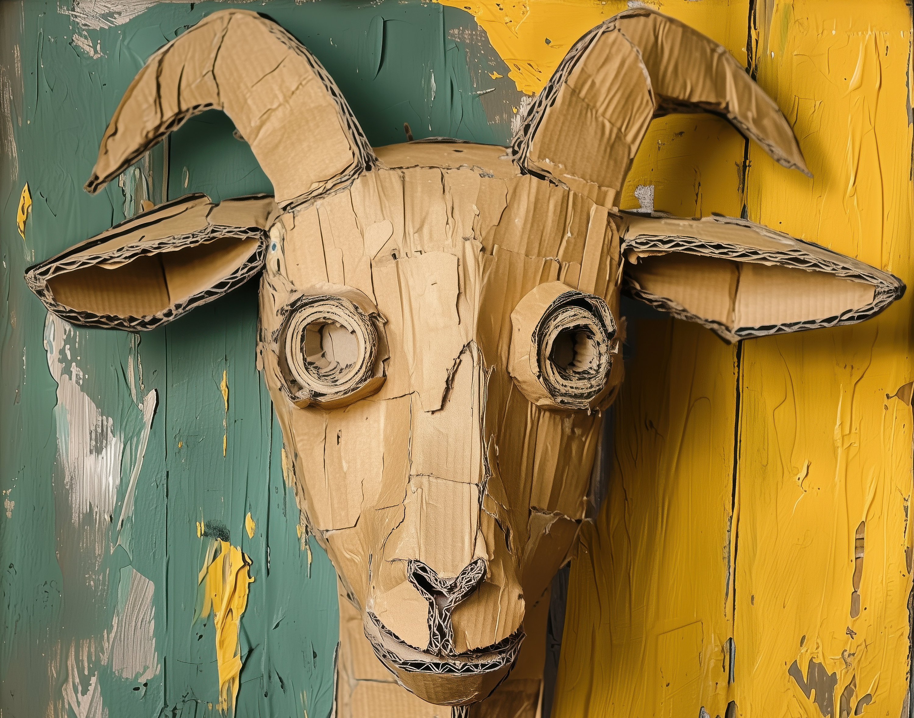 Cardboard Papercraft Goat Art Print - Etsy