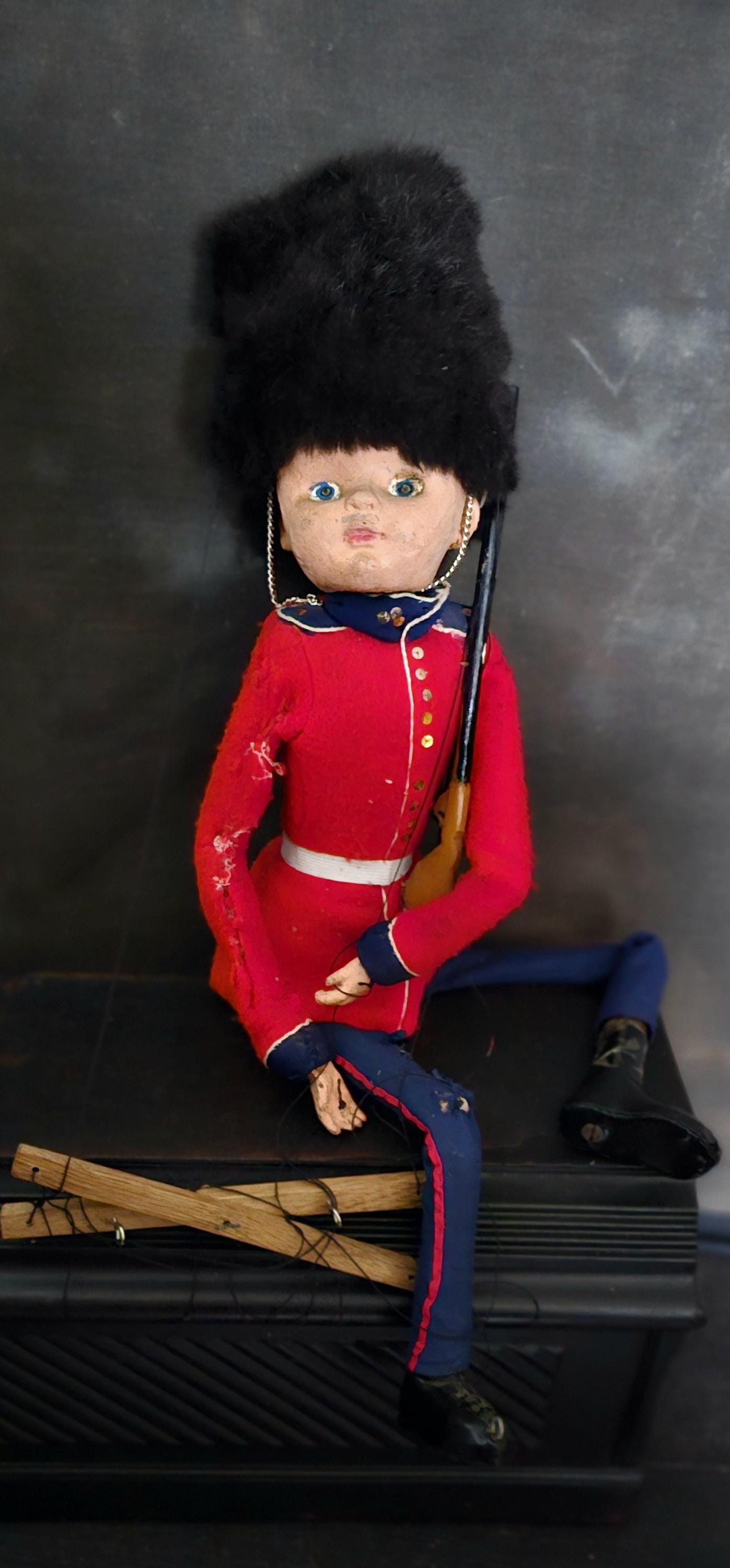 Antique Vintage Large Queens Guard Puppet Marionette String Puppet ...