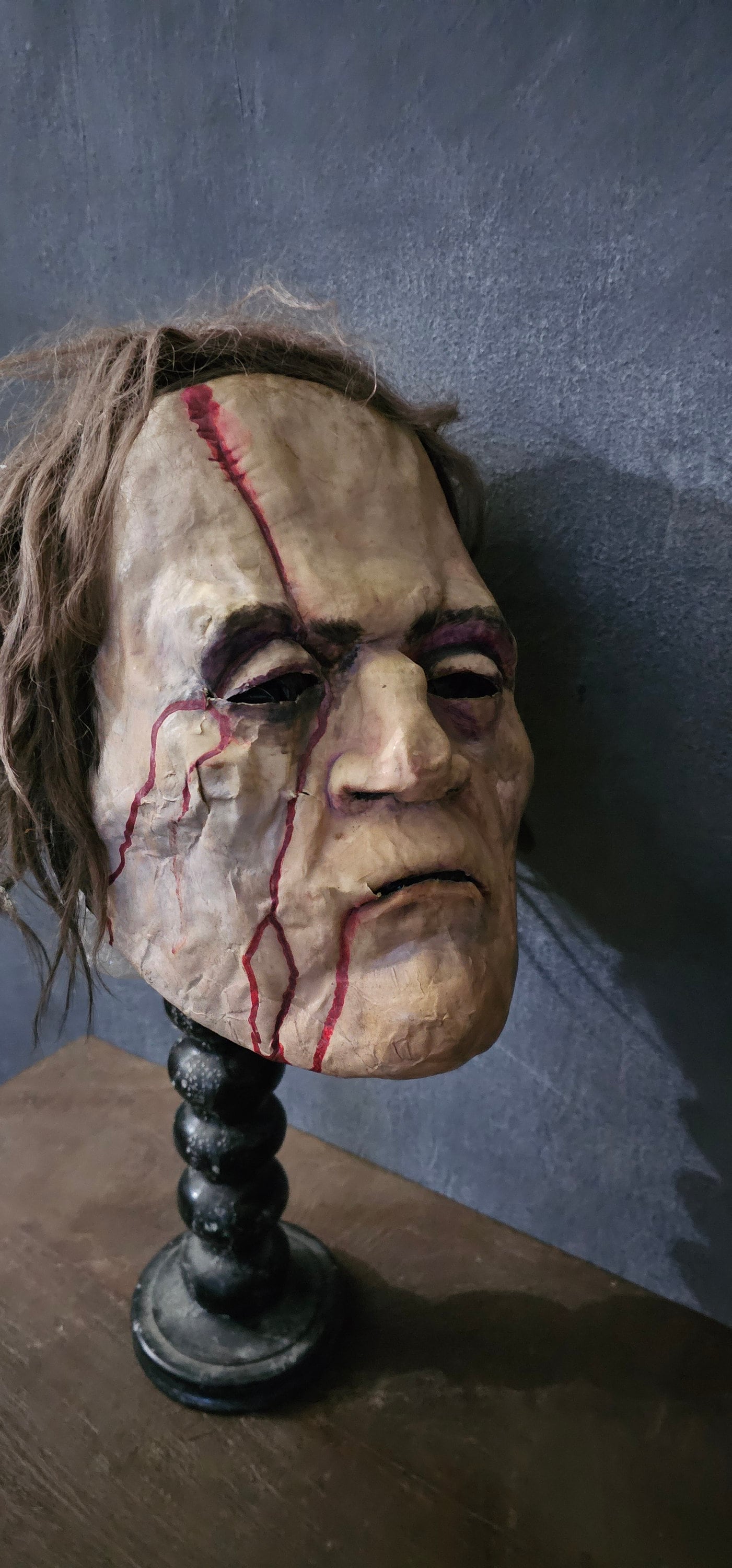 Vintage Life Size Paper Mache, Papier Mache, Frankenstein Head/mask ...
