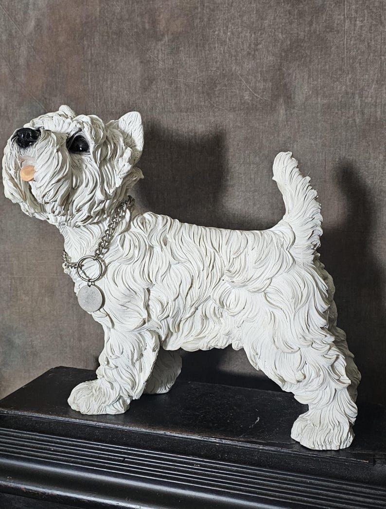 Vintage Very Heavy Resin Scottie Dog Statue, Ornament, Shop Display ...