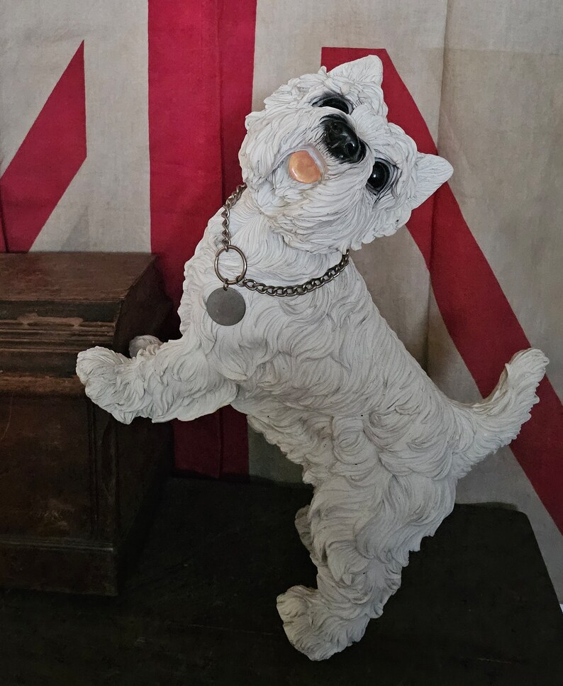 Vintage Very Heavy Resin Scottie Dog Statue, Ornament, Shop Display ...