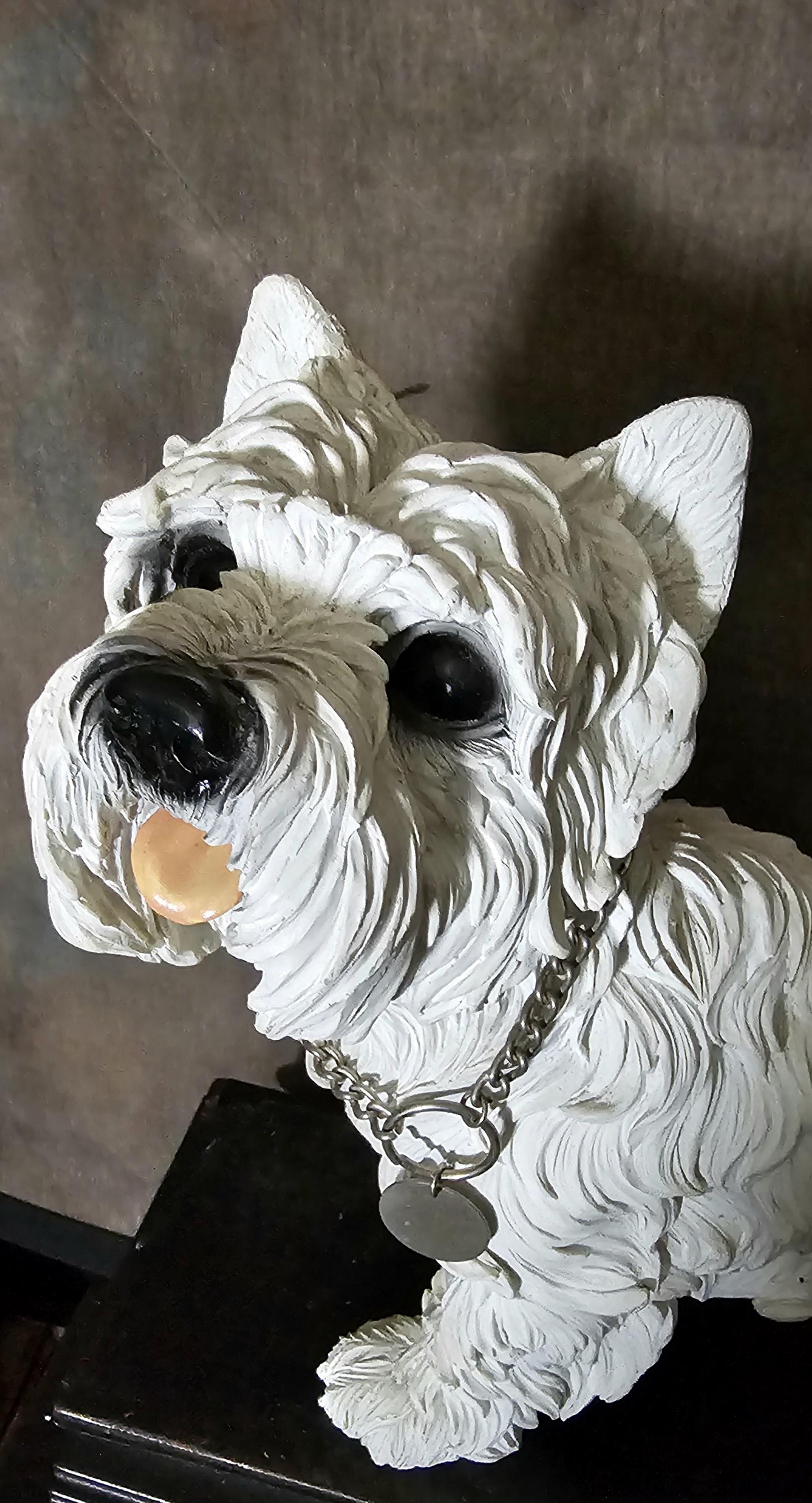 Vintage Very Heavy Resin Scottie Dog Statue, Ornament, Shop Display ...