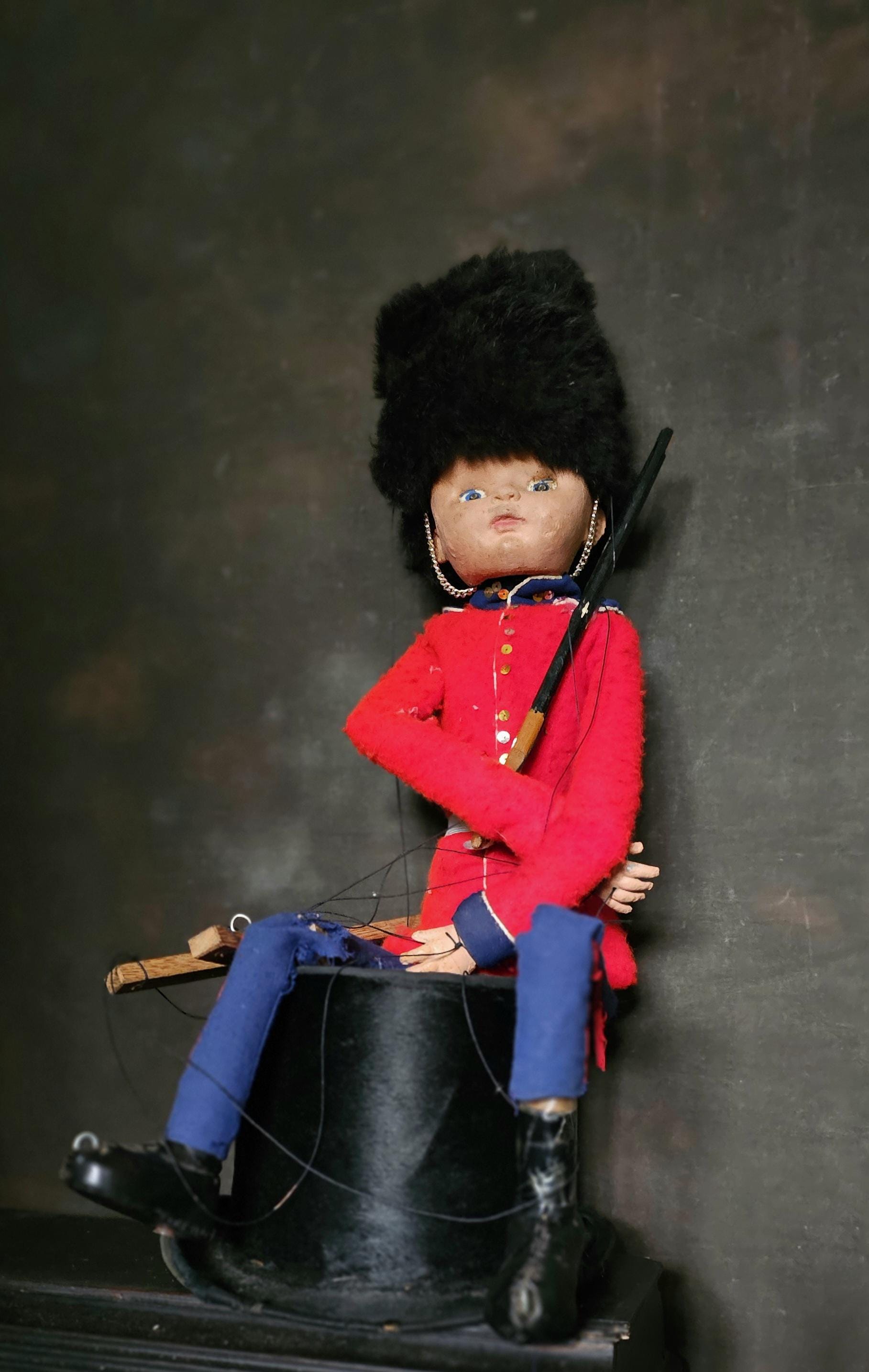 Antique Vintage Large Queens Guard Puppet Marionette String Puppet ...