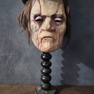 Vintage Life Size Paper Mache, Papier Mache, Frankenstein Head/mask ...
