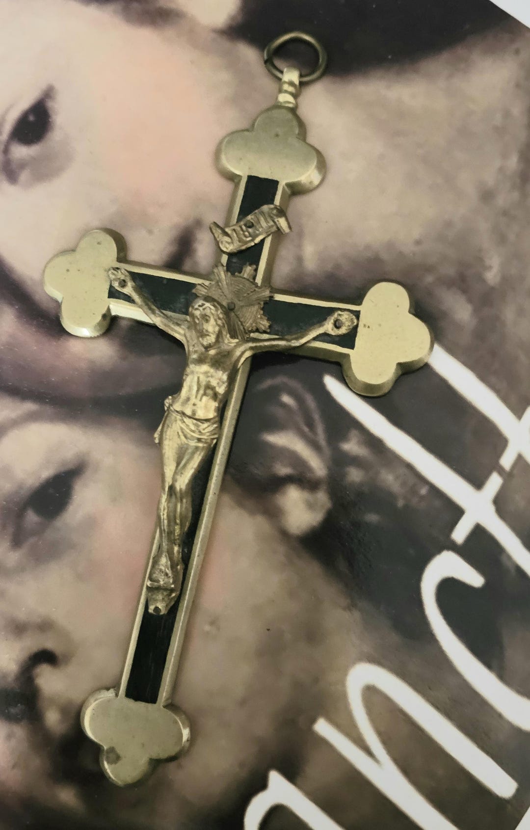 Antique French Religious Ebony Brass Crucifix Priest Cross Clergy - Etsy