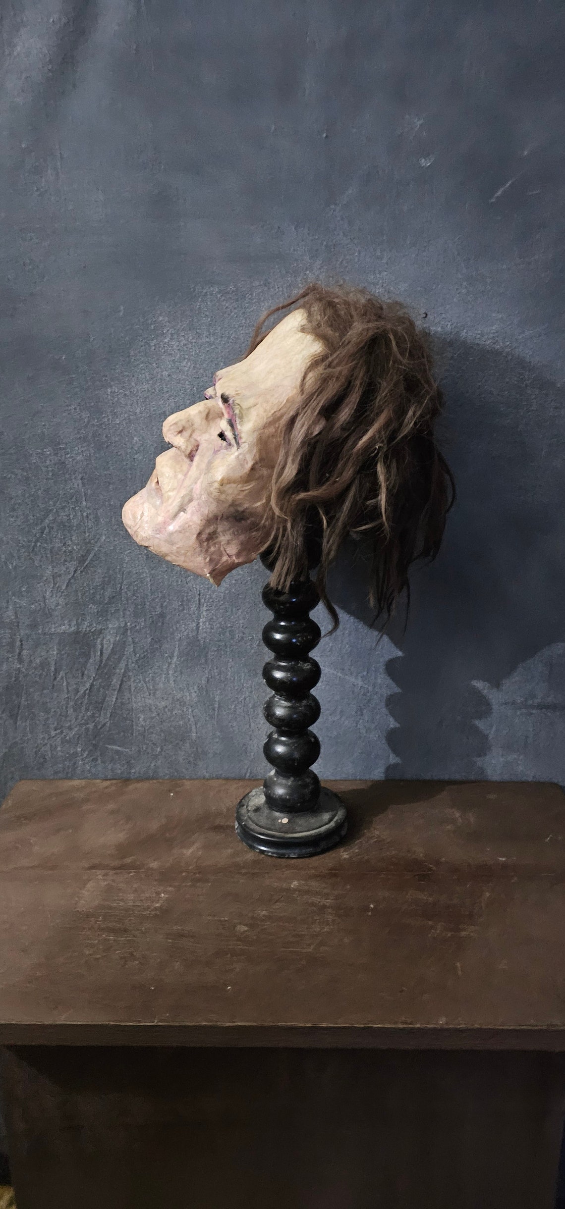 Vintage Life Size Paper Mache, Papier Mache, Frankenstein Head/mask ...