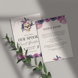 Spooky Wedding Invitation Card Halloween Wedding Invitation Template ...