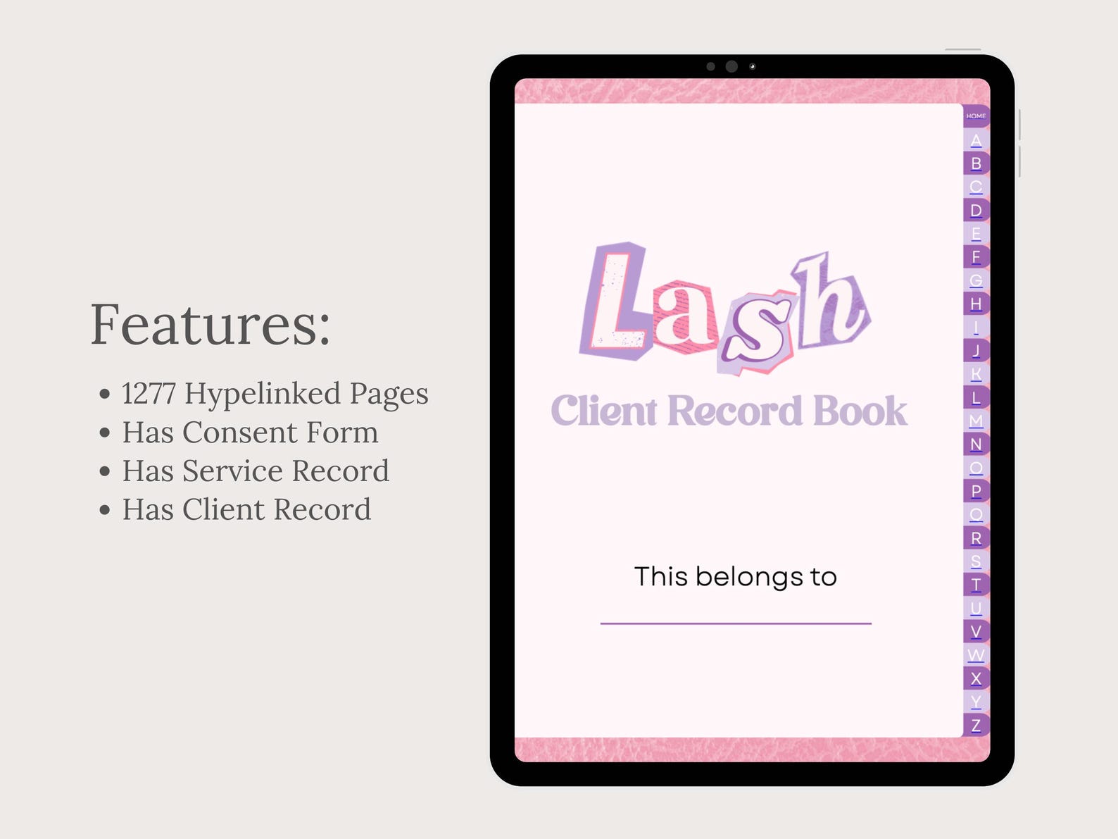 Lash Tech Client Record Book Eyelash Extension Forms Lash Tech Planner ...