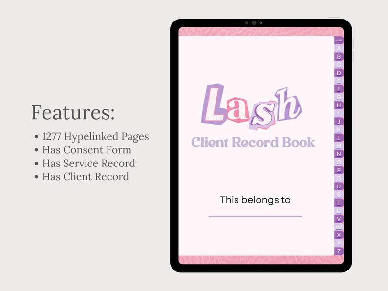 Lash Tech Client Record Book Eyelash Extension Forms Lash Tech Planner ...
