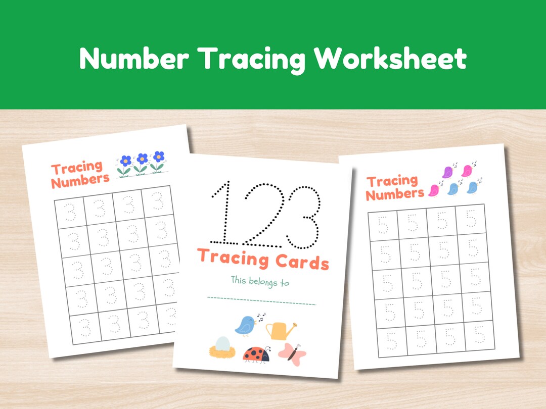 Number Tracing Card for Preschoolers Preschool Printable Handwriting ...