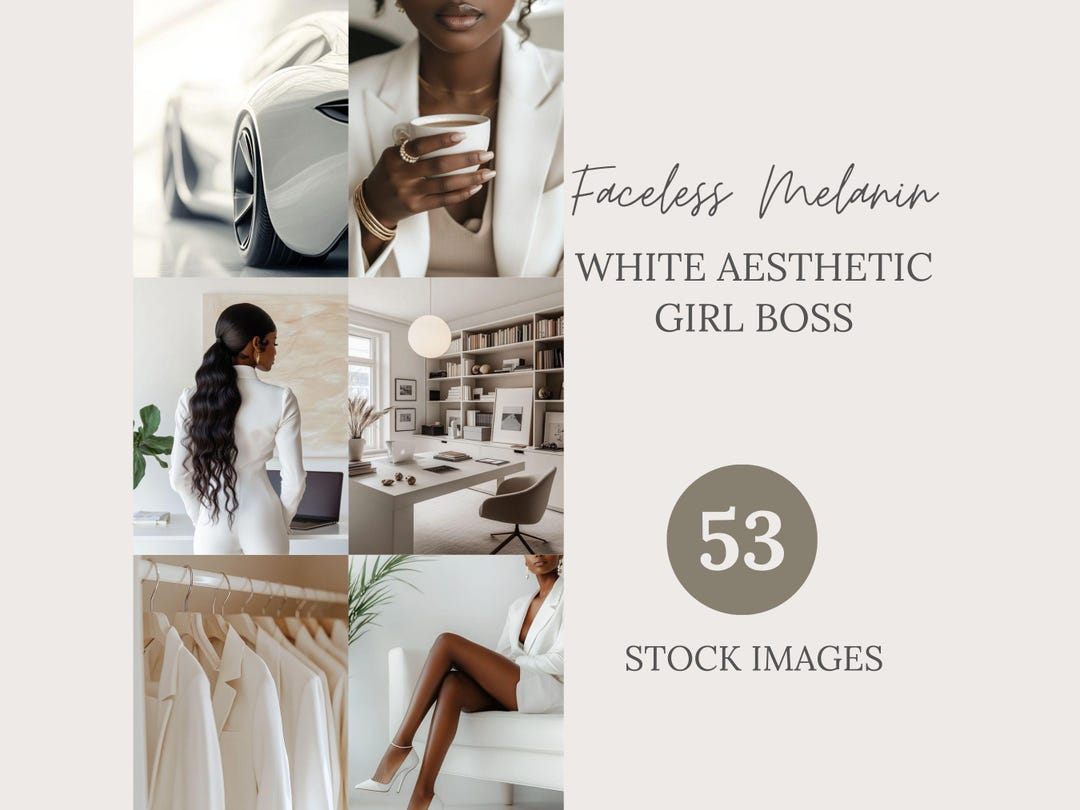 Melanin Faceless Stock Photos Bundle Melanin Girl Boss White Aesthetic Luxury Stock Photo ...