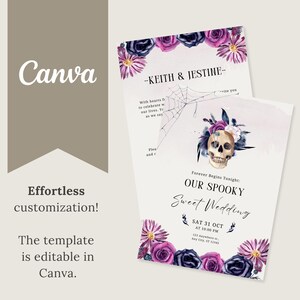 Spooky Wedding Invitation Card Halloween Wedding Invitation Template ...
