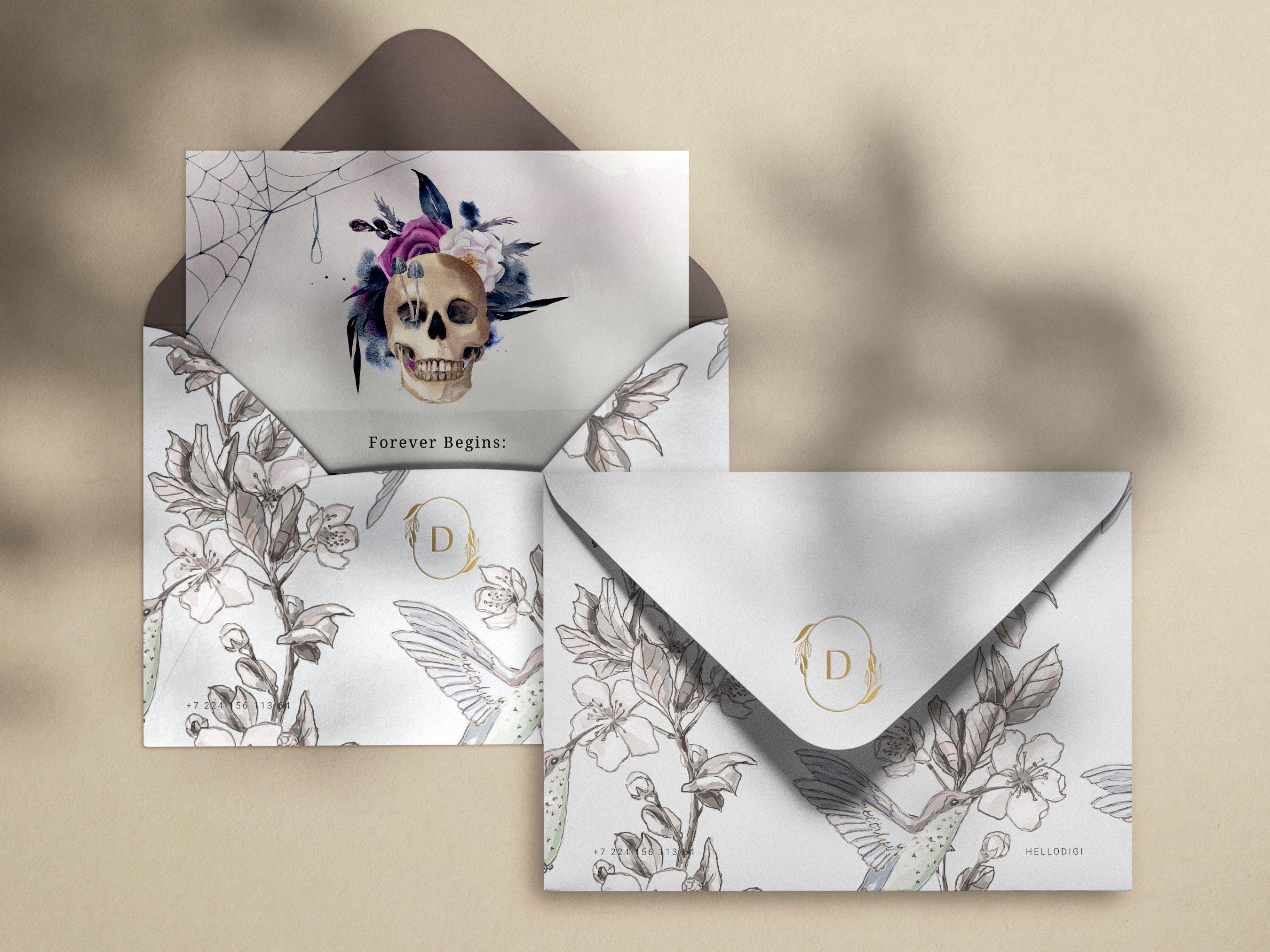 Spooky Wedding Invitation Card Halloween Wedding Invitation Template ...
