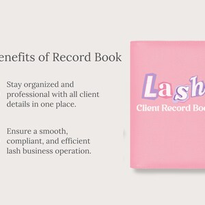 Lash Tech Client Record Book Eyelash Extension Forms Lash Tech Planner ...