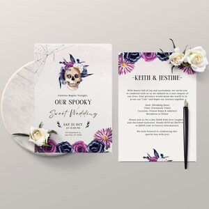 Spooky Wedding Invitation Card Halloween Wedding Invitation Template ...