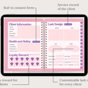 Lash Tech Client Record Book Eyelash Extension Forms Lash Tech Planner ...