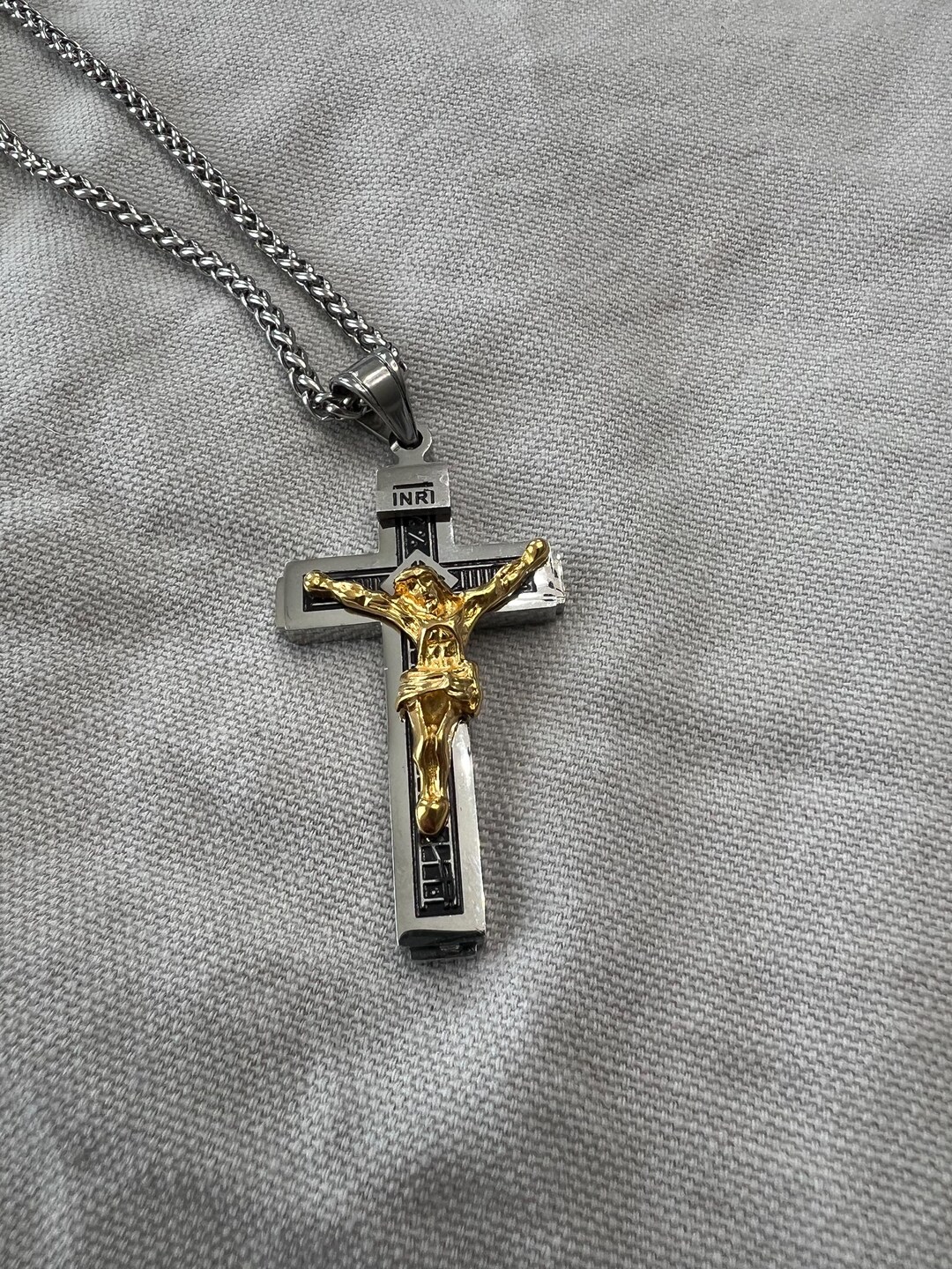 Sterling Silver/ Gold Filled Inri Cross Necklace - Etsy