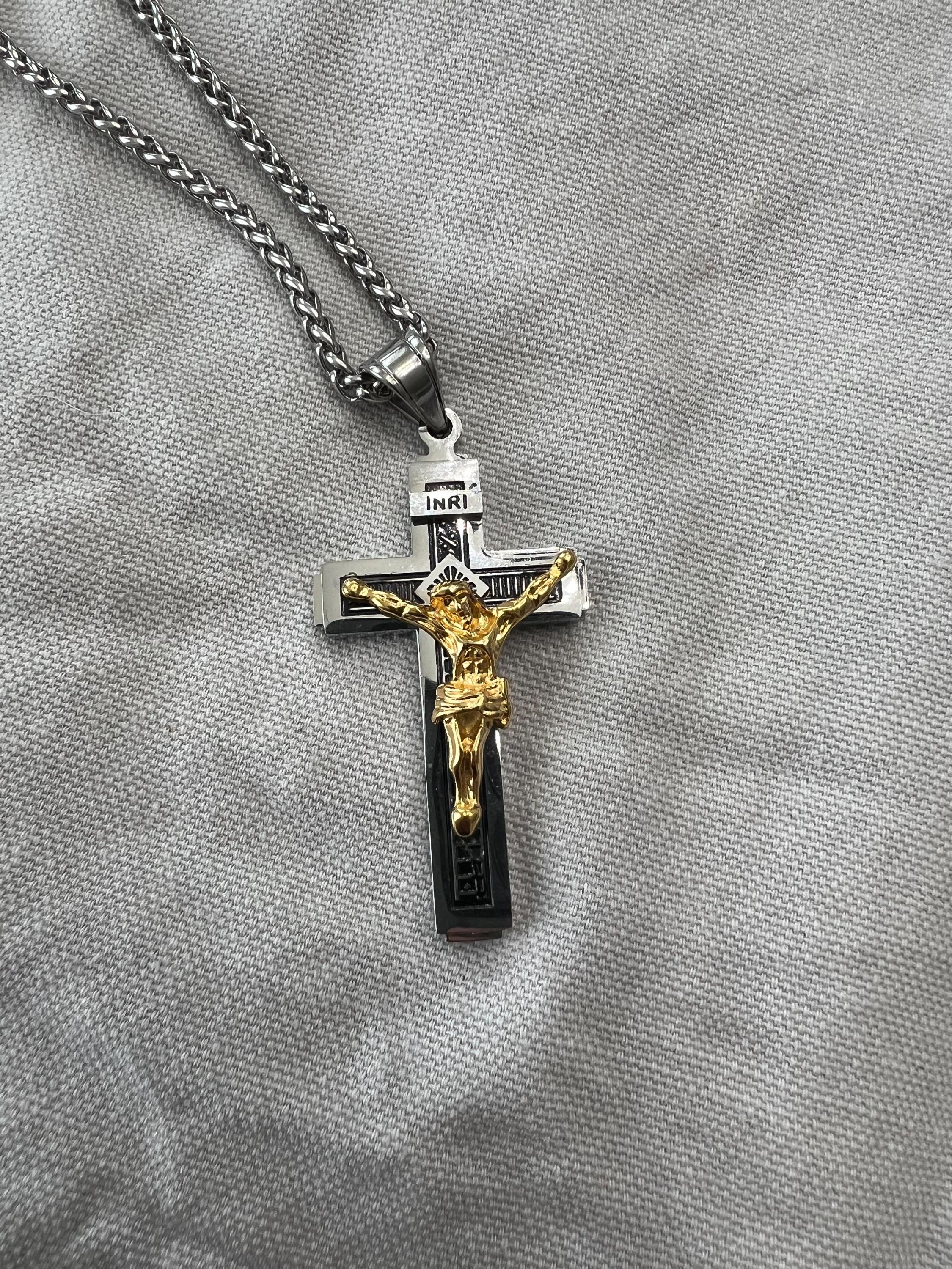 Sterling Silver/ Gold Filled Inri Cross Necklace - Etsy