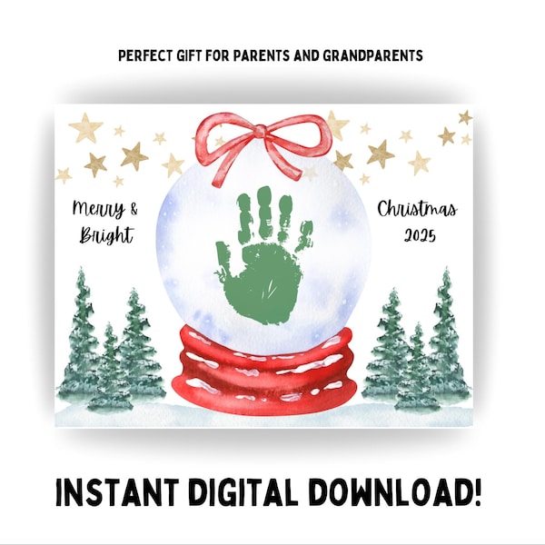 Handprint Snowglobe - Etsy