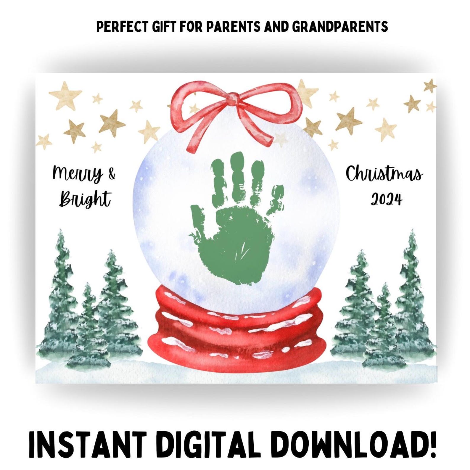Christmas Merry and Bright Snowglobe Handprint Craft / Winter Preschool ...