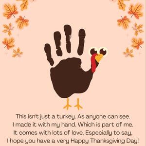 Thanksgiving Turkey Poem Handprint Art / Fall Handprint Craft ...