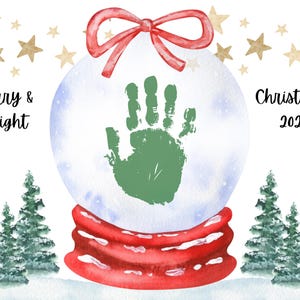 Christmas Merry and Bright Snowglobe Handprint Craft / Winter Preschool ...