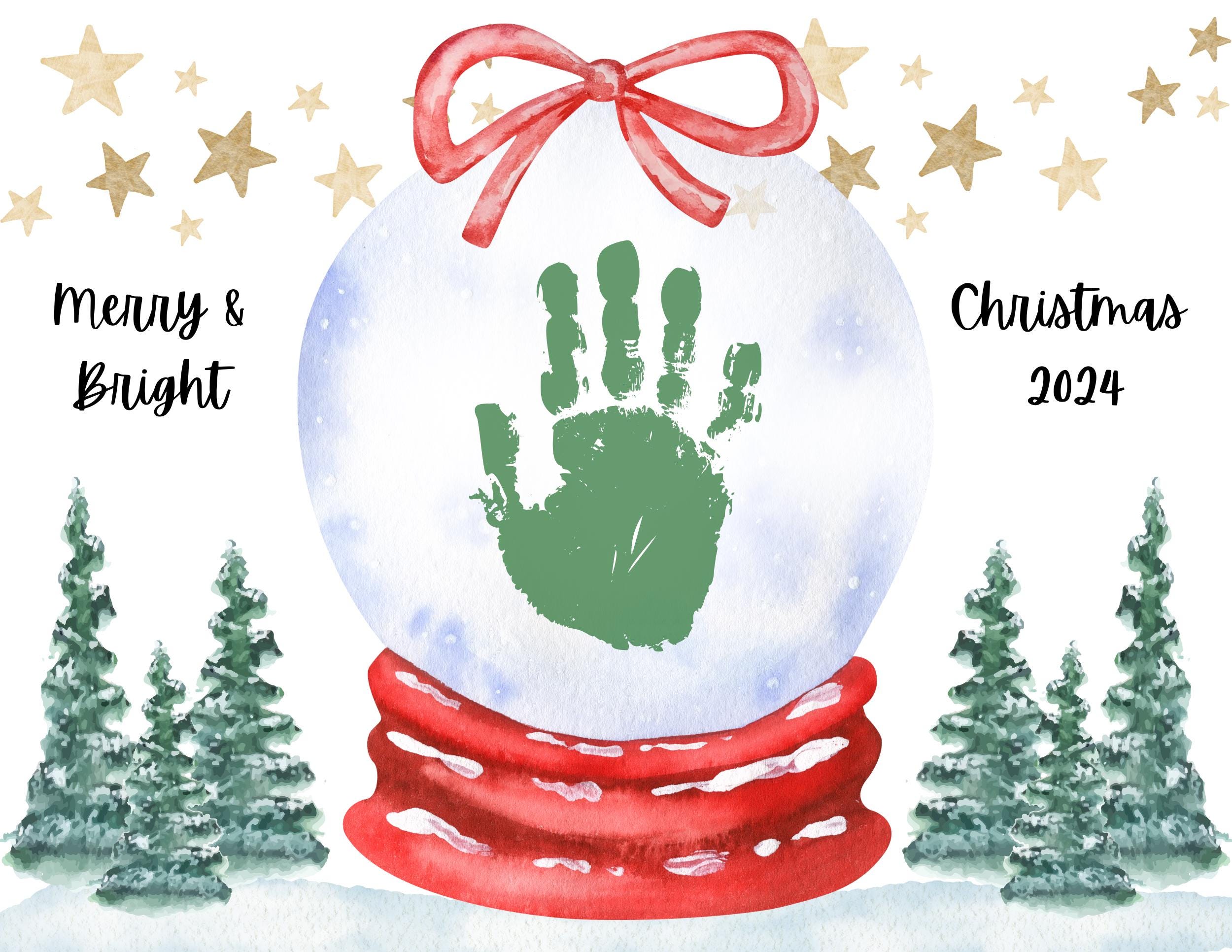 Christmas Merry and Bright Snowglobe Handprint Craft / Winter Preschool ...
