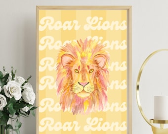 University of North Alabama lions Pen and Ink Signed and Numbered ...