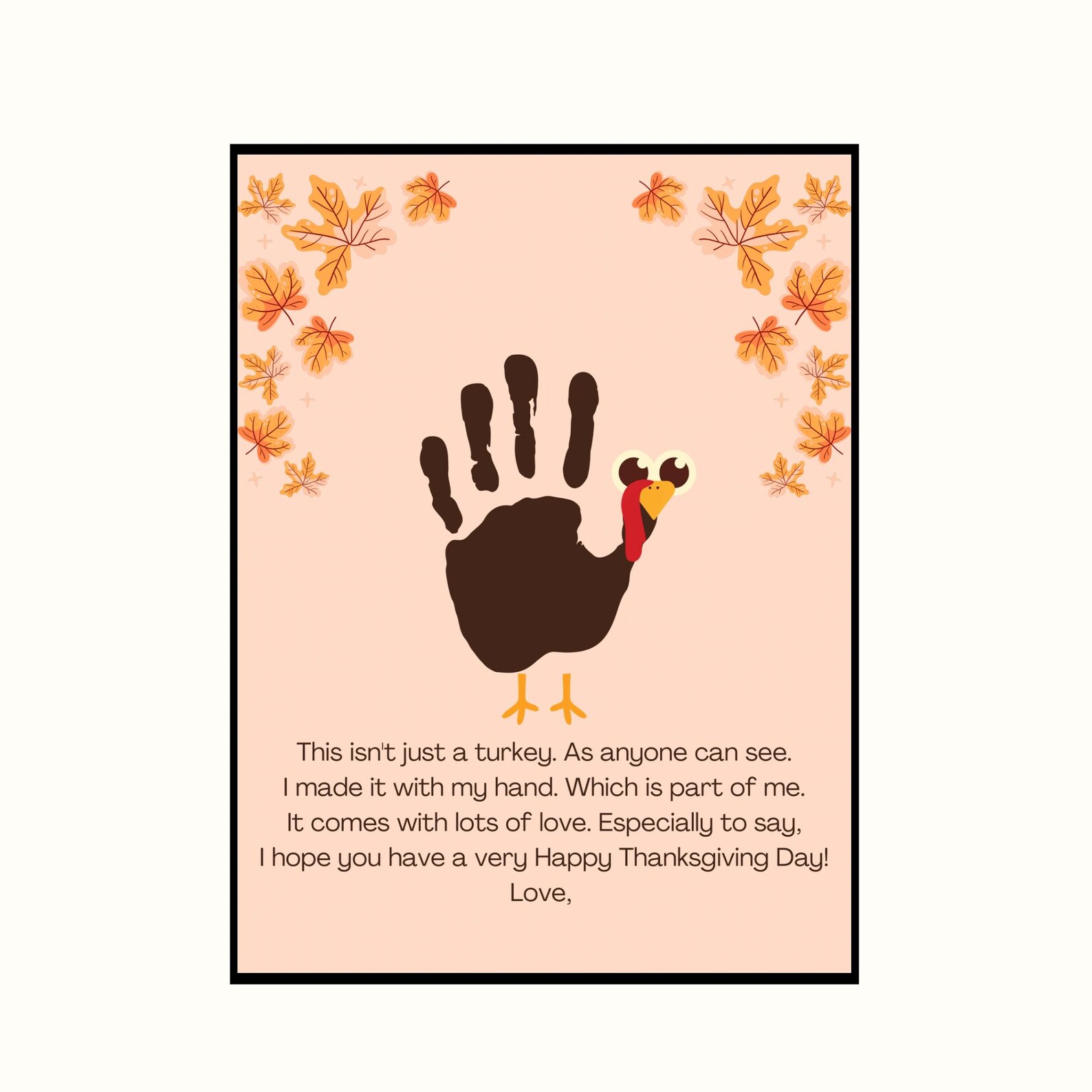 Thanksgiving Turkey Poem Handprint Art / Fall Handprint Craft ...