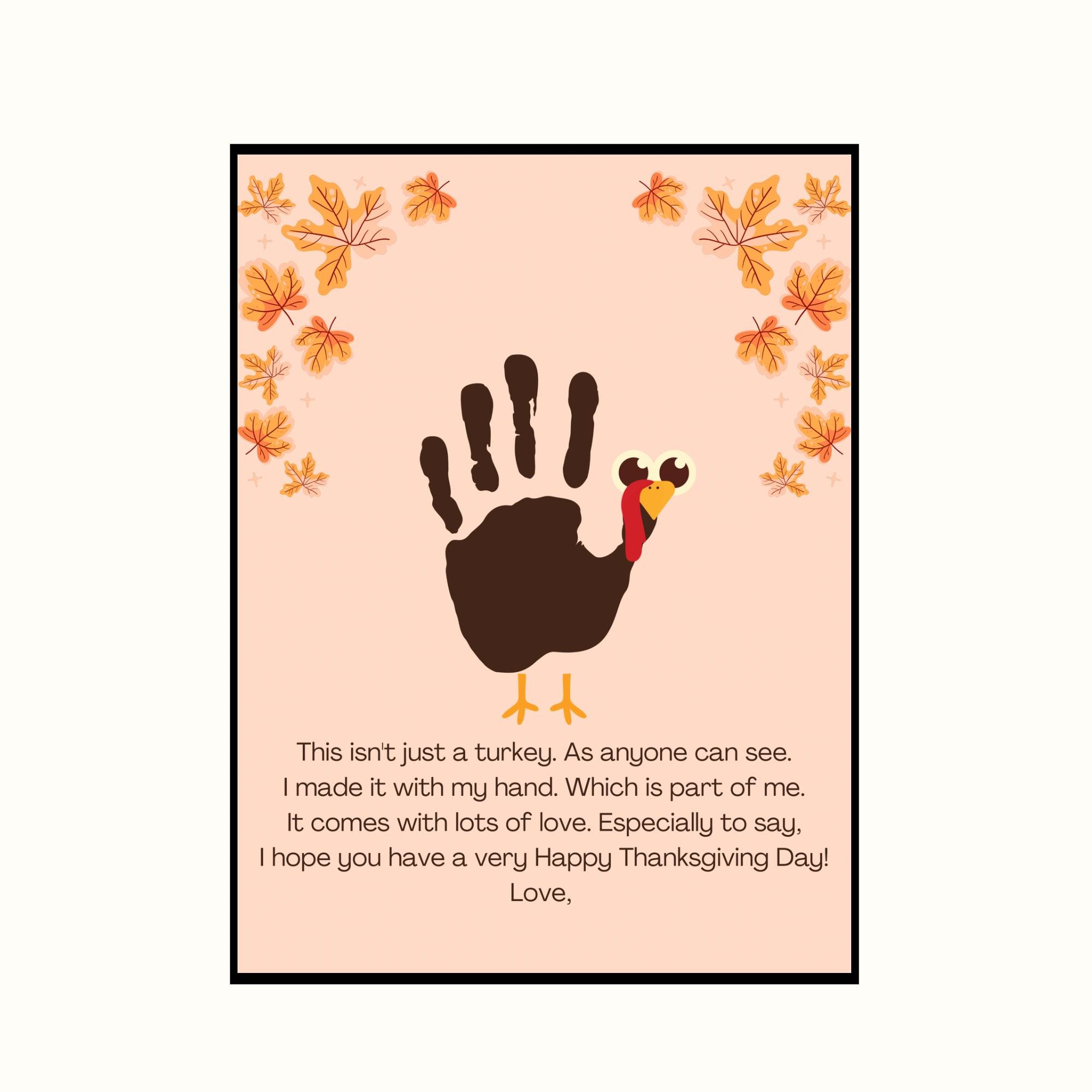 Thanksgiving Turkey Poem Handprint Art / Fall Handprint Craft ...