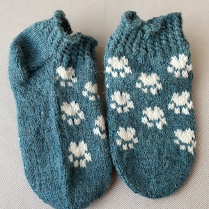 DIGITAL ITEM - Cosy Knitting Pattern - Ankle Socks With Paw Print ...