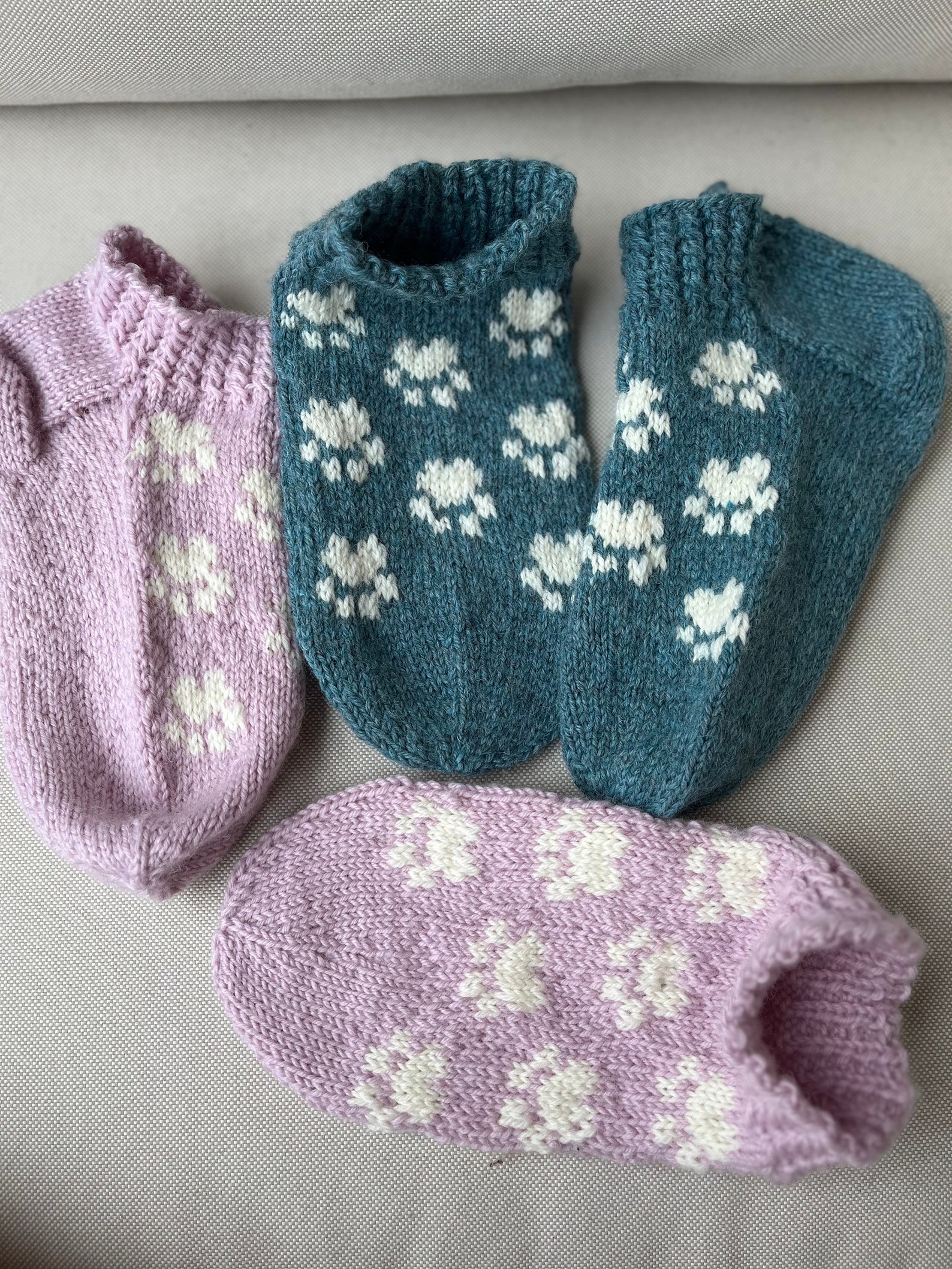 DIGITAL ITEM - Cosy Knitting Pattern - Ankle Socks With Paw Print ...