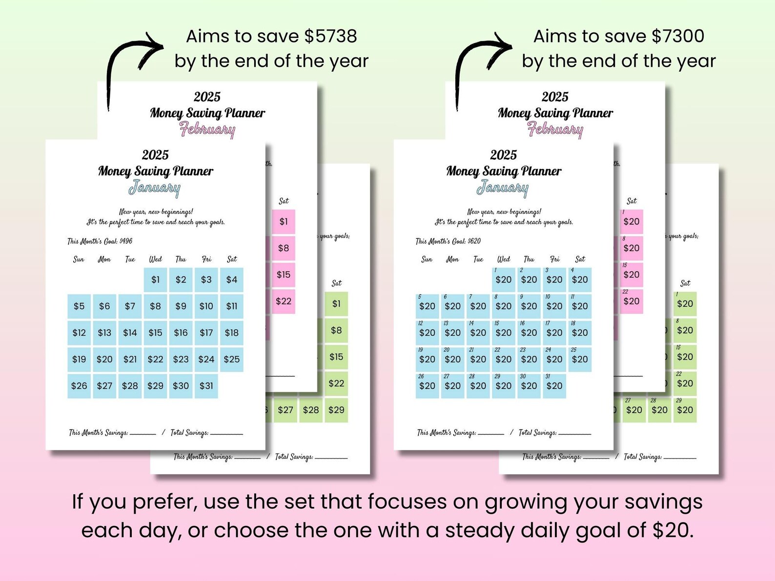 2025 Money Saving Planner Saving Tracker Savings Challenge Printable ...