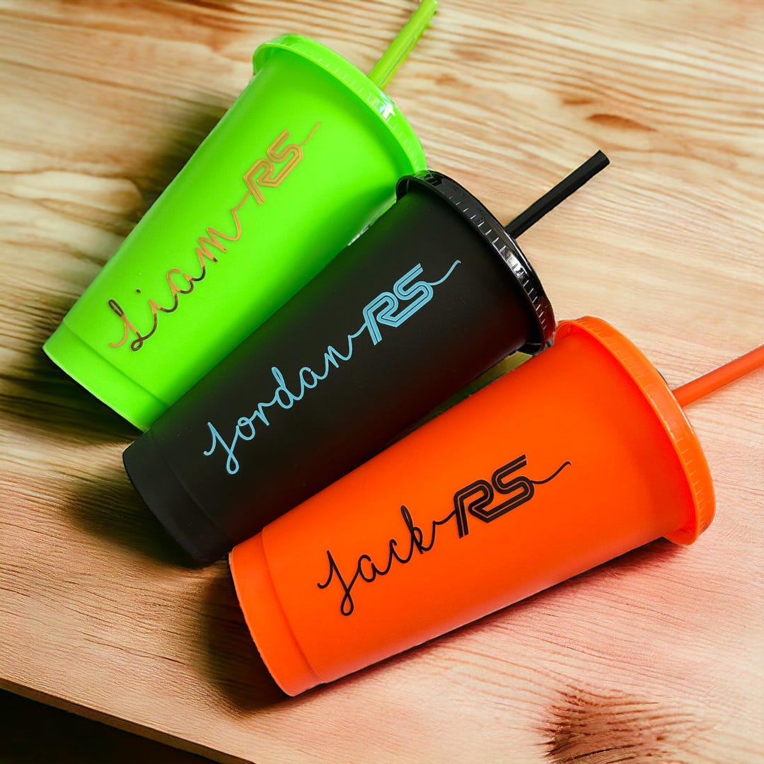 Personalised Ford Focus RS Name Cold Cup 24oz | Cup With Lid and Straw ...