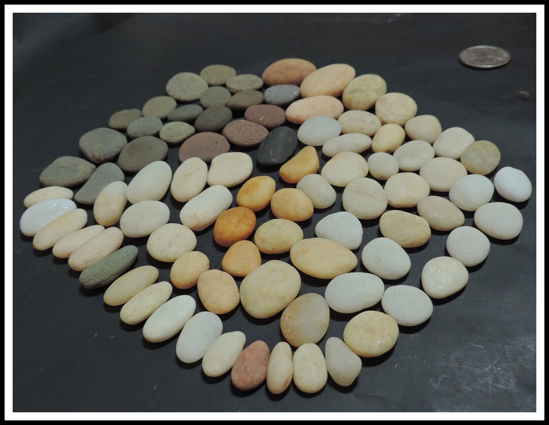 84 Mix Colored BEACH STONES Pebbles for Crafting, Mosaics, Collages ...